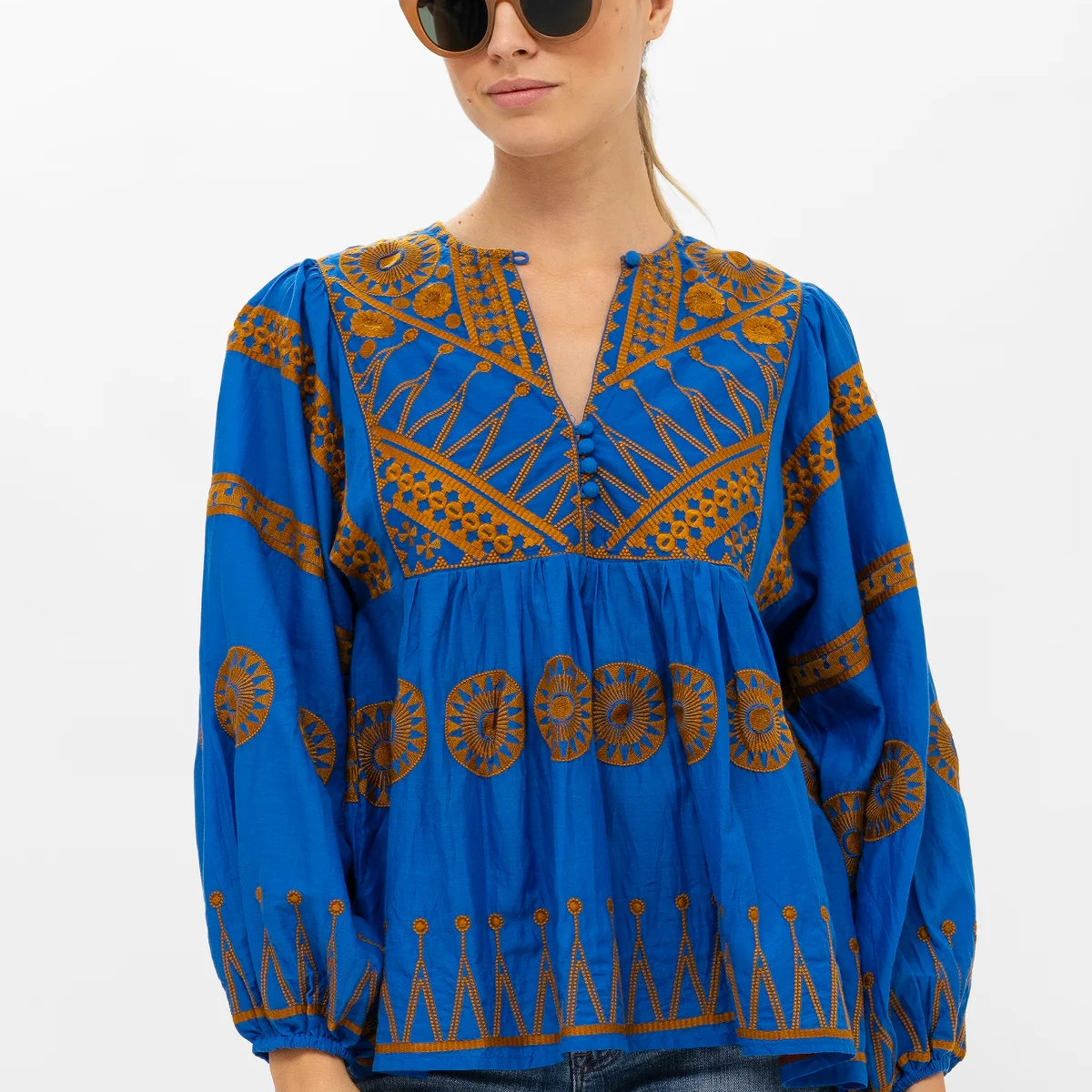 Mandarin Balloon Sleeve Top – J. Mode Boutique