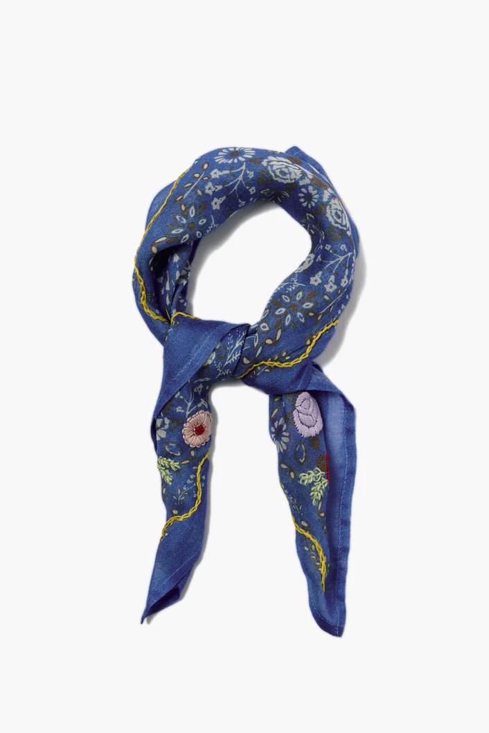 Embroidered Floral Bandana Granada Sky – J. Mode Boutique